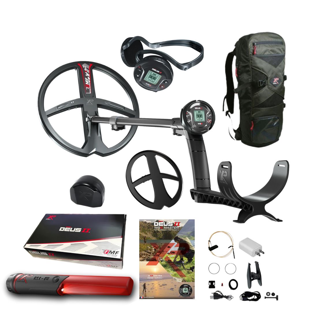 XP DEUS II WS6 Master FMF Metal Detector + FREE Backpack + FREE MI-6 P ...