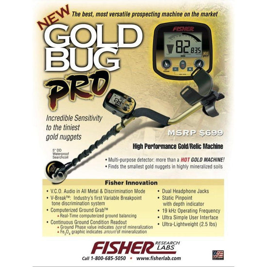 Fisher Gold Bug Pro Metal Detector with 5" and 10" Coils – Destination ...
