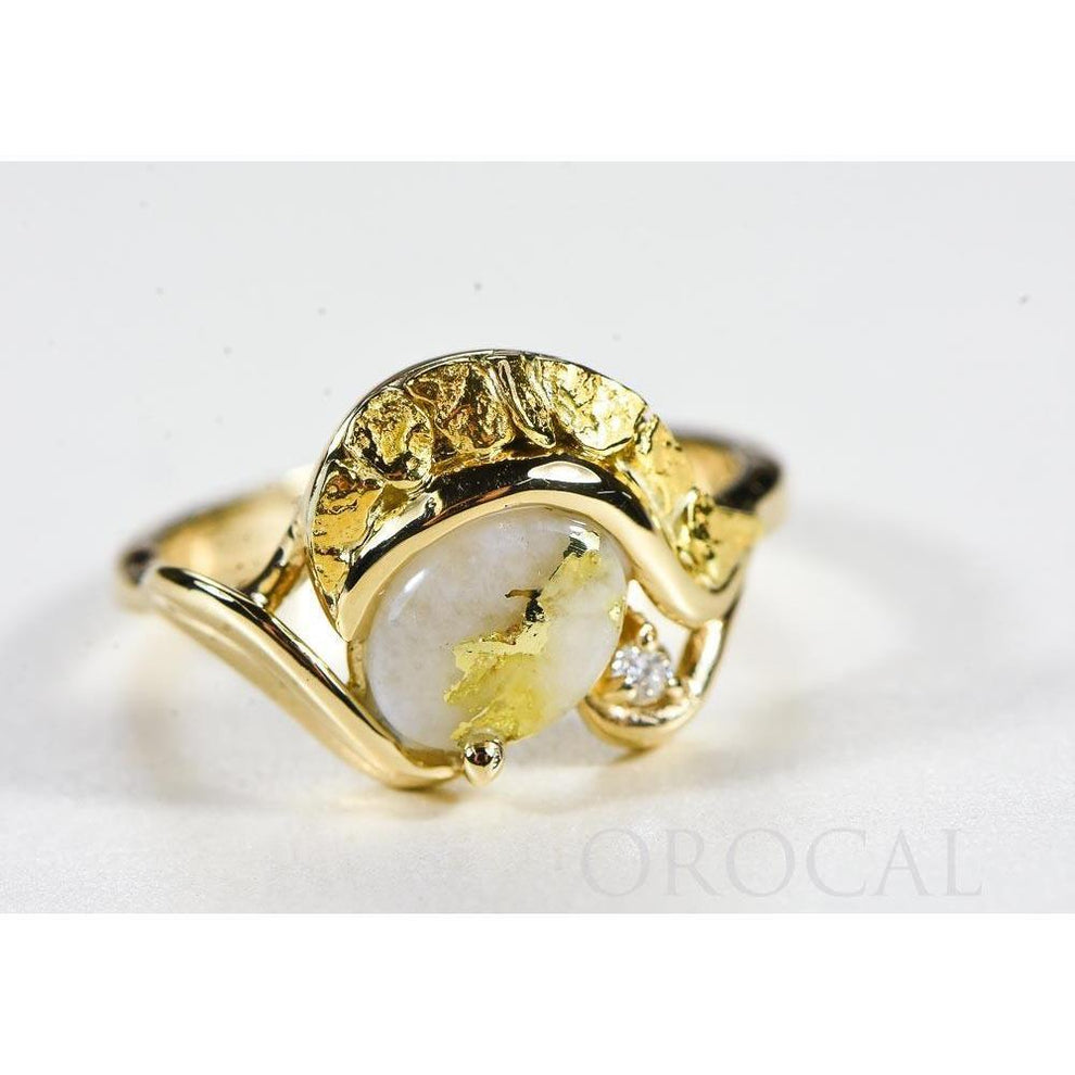 Orocal Gold Quartz Ladies Ring with Diamonds RL1137DNQ – Destination ...